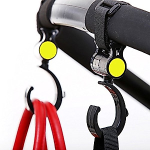 AKOAK 2 Pack Baby Stroller Hooks,Flexible and Multi Purpose Hooks for Diaper Bags, Shopping Bags,Groceries and Clothing, Great Accessory for Mommy When Walking or Shopping