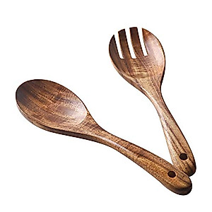 Muso Wood Acacia Salad Servers,10-inch,set of 2 (Acacia salad servers)