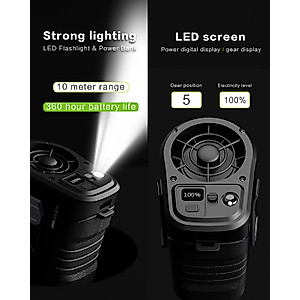 Yinken Waist Fan 10000mAh Rechargeable,Portable Fan with over 24H Working Time, 15000RPM Strong Airflow Wearable Belt Fan Personal Waist Clip Fan for Clothes Shirt Farm Work Hiking