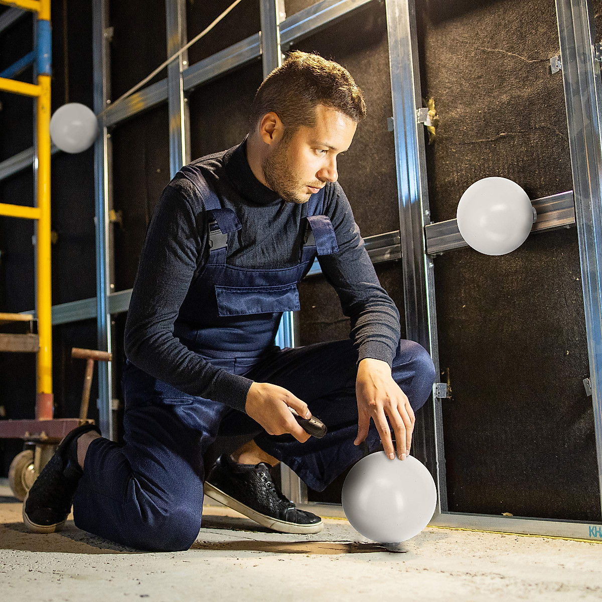 AdirPro 6 Scanning Spheres 145mm Diameter with Magnetic Base - Great for Surveying - Carry Case Included