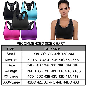 BAOMOSI Women's Seamless Racerback Sports Bra High Impact Support Yoga Gym Workout Fitness Black Blue Grey Purple Rose Red M