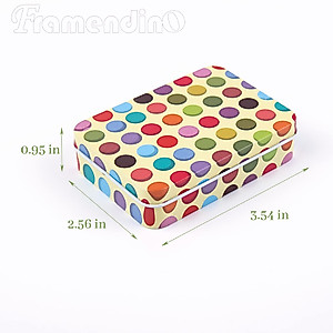 Framendino, 5 Pieces Metal Tins Box Containers Mini Portable Small Tins Box Rectangular Empty Storage Containers Portable Case with Lid