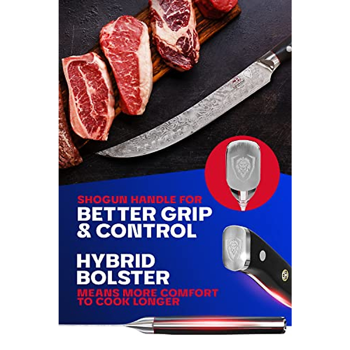 DALSTRONG Butcher Knife - 8 inch - Shogun Series ELITE - Japanese AUS-10V Super Steel - G10 Handle - Vacuum Treated - Meat, Kitchen Slicer - Razor Sharp Breaking Knife - BBQ Knife - Sheath Included