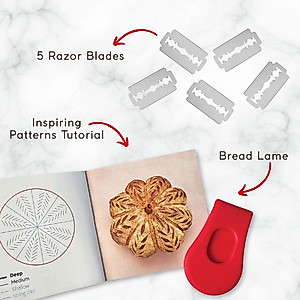 Kolibrox Magnetic Bread Lame - Dough Scoring Tool with Extractable Magnetic Design - Includes Scoring Patterns Booklet - Perfect for Kitchen & Sourdough Baking | 5 Blades