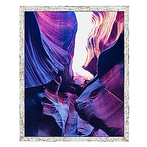 TWING Rustic Picture Frames 11x14 Set of 3, Distressed White Large Gallery Wall Frame Set Display Photos 8 x 10 with Mat or 11 x 14 without Mat Wall Mounting Display Composite Wood