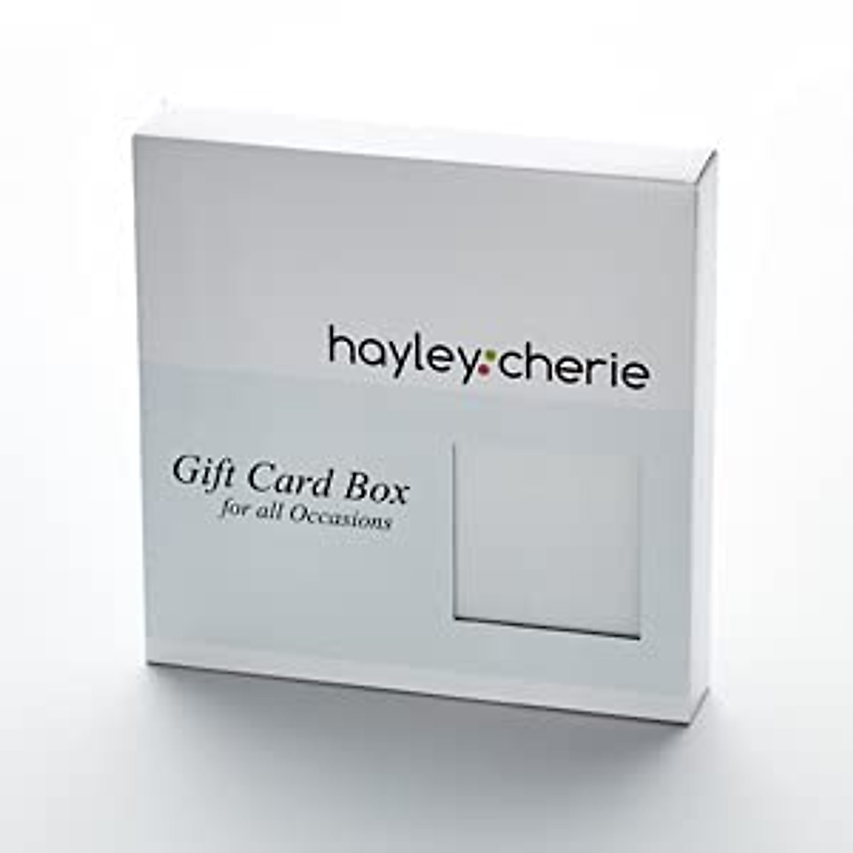 Hayley Cherie - Silver Gift Card Box with Black Foil Design- Textured Finish - Large Size 10" x 10" - For Wedding Receptions, Bridal & Baby Showers, Birthdays, Graduations, Funerals, Money