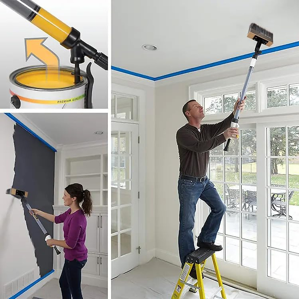 Deck Stain Brush, 7-inch Stain Brushes for Wood, Wide Paint Brush, Deck Stain Applicator, Deck Brush, Deck Stain and Sealer for Floor and Fence