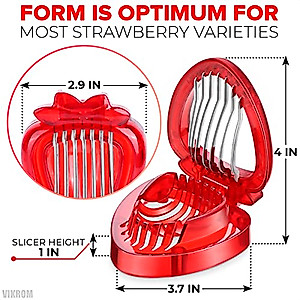 Strawberry Slicer Kitchen Gadget Fruit Cutter - Boiled Egg Slicer for Hard Boiled Eggs Slicer Stainless Steel Wire - Avocado Slicer Tool Tomato Slicer Stainless Steel Food Chopper Fruit Shape Cutters
