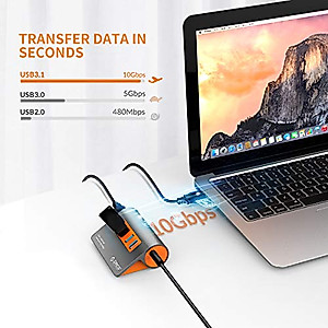 ORICO Powered USB 3.1 Hub, Aluminum 4 Ports USB Data Hub, 10Gbps Super Speed USB Splitter with 12V Power Adapter & 3.3FT Data Cable for Desktop PC, Laptop and More (M3H4-G2)