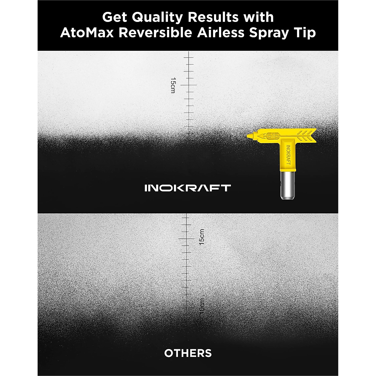 InoKraft 417 Spray Tip AtoMax Reversible Airless Spray Nozzles for Airless Paint Spray Guns, Airless Sprayer Accessories, for Contractor Homes Buildings Garden Decks (417)