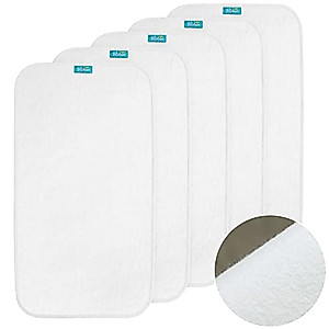 Changing Pad Liner 5 Count Waterproof Baby Diaper Changing Pad Cover 28" X 15" Larger Cotton Flannel Absorbent & Skin-Friendly Portable Changing Pad Liners (Solid Improved Thickness)