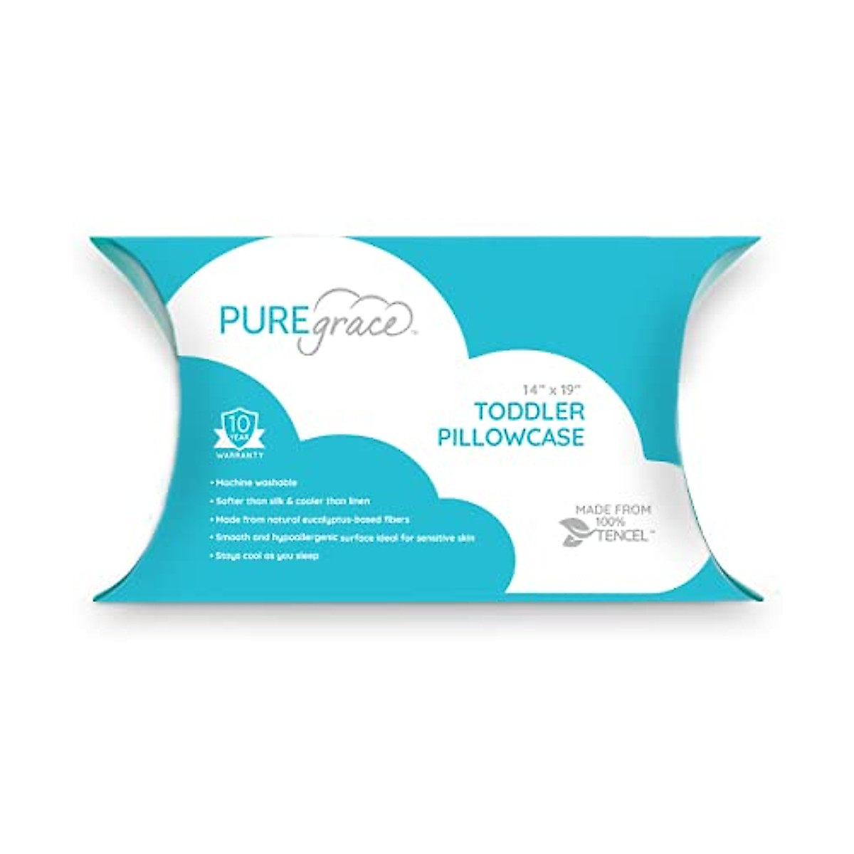 PUREgrace Tencel Toddler Pillowcase – Washable and Soft, Sized for All Toddler Pillows, Breathable and Smooth with Secure Flap Design