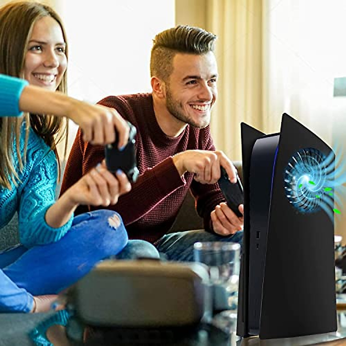 PS5 Faceplates with Cooling Vents, Shockproof PS5 Cover PS5 Plates for PS5 Disc Edition, Hard ABS Anti-Scratch PS5 Replacement Plates PS5 Cover Shell Case PS5 Console Cover Accessories with Vent