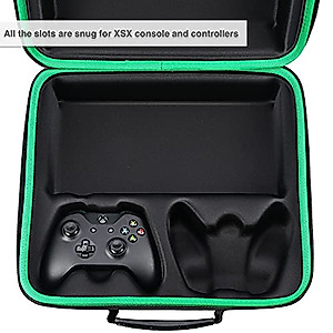 ZENACCE Hard Carrying Case Compatible with Xbox Series X, Protective Travel Bag Holds Xbox Series X Console, Wireless Controllers, Cables and Other Accessories