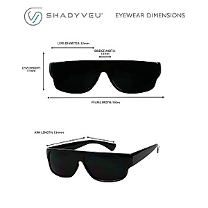 ShadyVEU Super Dark Sunglasses 100% UV Protection | Eazy E Lowrider Cholo Vintage Flat Top OG Biker Shades (Black)