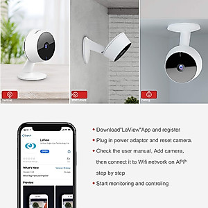 LaView Security Cameras for Home + 2X 32GB SD Cards,PT Home Security Camera System with Motion Detection,Two-Way Audio,Night Vision,Indoor WiFi Camera for Baby/pet,Alexa,USA Cloud Service