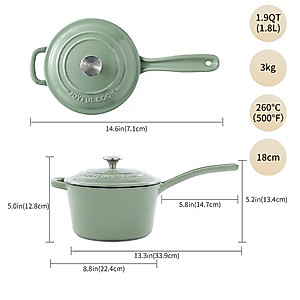 Joyful Cook Enameled Cast Iron Sauce Pan