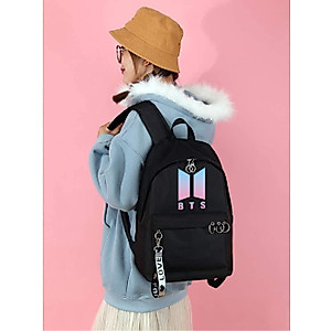Yongshida Kpop Fashion BTS Backpack Colleage Bookbag School Bag Jimin Suga Jin Jhope RM jung kook V Fans Casual Daypack BTS Merchandise