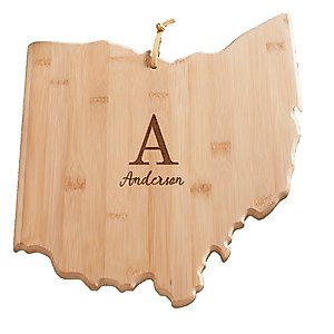 Personalized Family Initial Ohio State Cutting Board, Bamboo, 14.25" x 11" x 5/8"