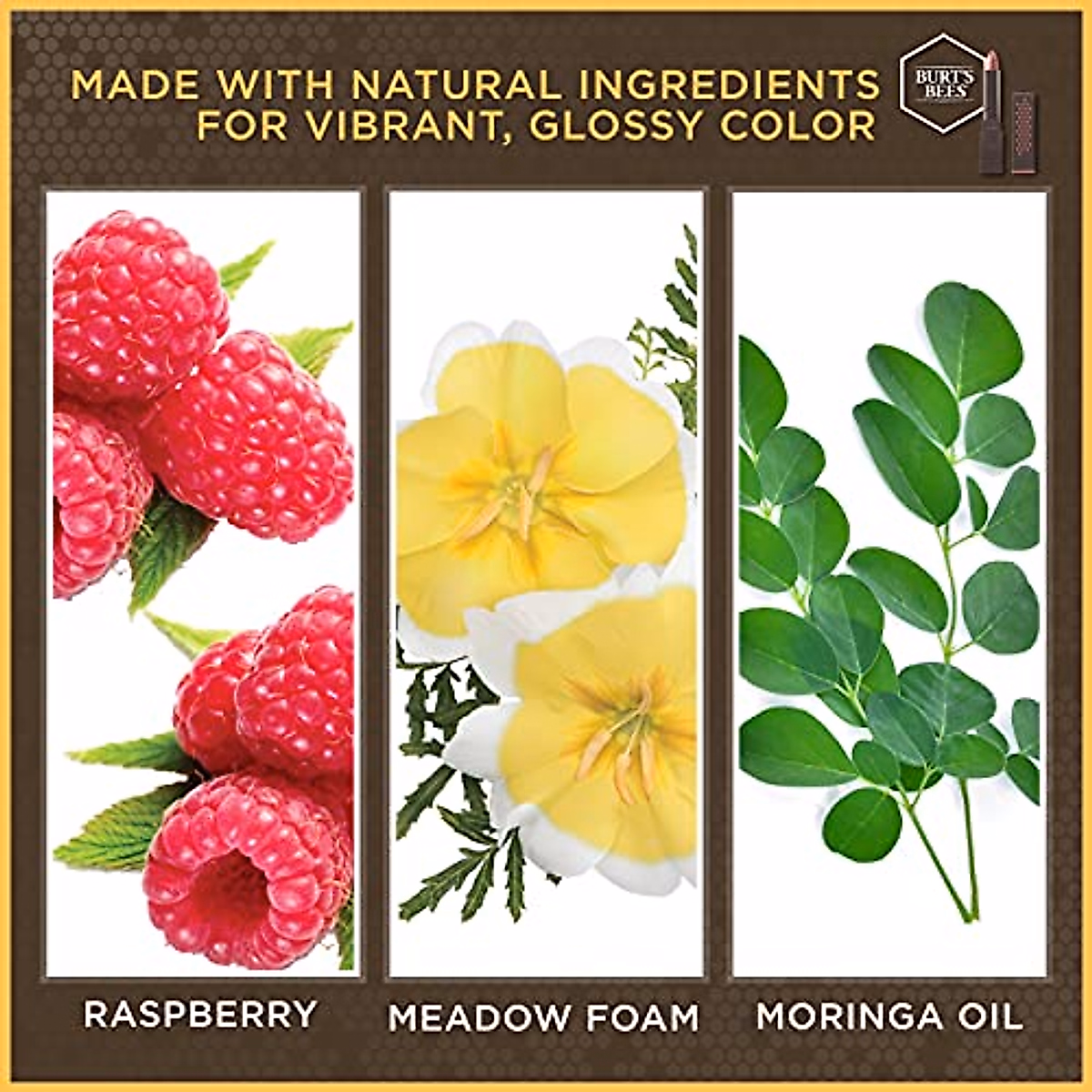 Burts Bees 100% Natural Glossy Lipstick, Peony Dew - 1 Tube