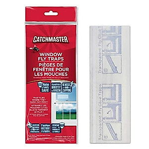 Catchmaster Fly Trap Bundle, Window Fly Traps 12-Pack & Fly Bag 4-Pack, Fruit Fly Traps for Indoors & Outdoors, for Garage, Backyard, Pool, Patio & Camping