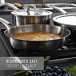 Calphalon 11-Piece Pots and Pans Set, Stainless Steel Kitchen Cookware with Stay-Cool Handles, Dishwasher Safe, Silver