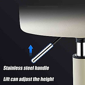 LWBLJX Roll Bar Stool with 360° Swivel Wheels, Medical Counter Beauty Salons Round Chair, PU Leather Seat and Foot Pedals, Adjustable 46-59 cm(Color:Black)