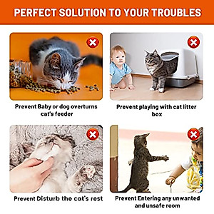 2PCS Cat Door Holder Latch - Cat Door Alternative - No Need for Baby Gate and Pet Door Installs Fast Flex Latch Strap Let's Cats in and Keeps Dogs Out of Litter & Food - Super Easy to Install (L)