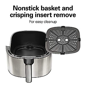 Hamilton Beach 5.8 Quart Digital Air Fryer Oven with 8 Presets, Easy to Clean Nonstick Basket, Black (35075)