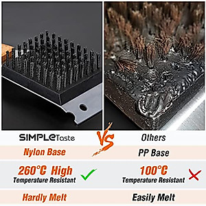 SIMPLETASTE Grill Brush and Scraper, Durable & Effective, Include Extra Stainless Steel Bristles Head for Replacement, Wire Grill Brush for Outdoor Grill, Grill Accessories Gift for Men/Dad