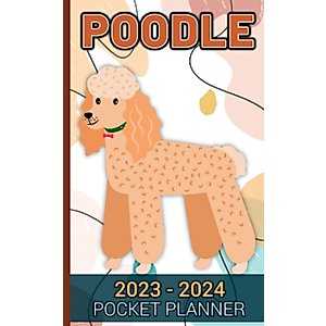 2023 - 2024 Pocket Planner: Beautiful 2 Year Monthly Pocket Calendar for Poodle dog lovers