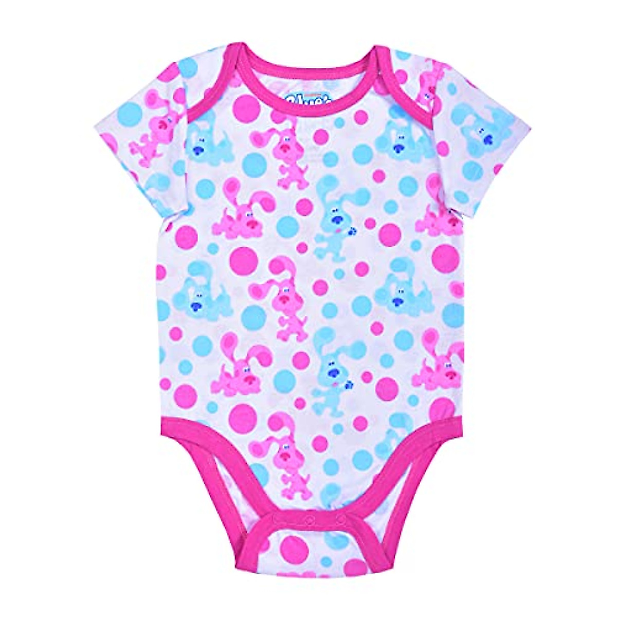 Nickelodeon Blue’s Clues & You Girls’ Blue and Magenta 3 Pack Bodysuits for Newborn and Infant – Pink/Grey