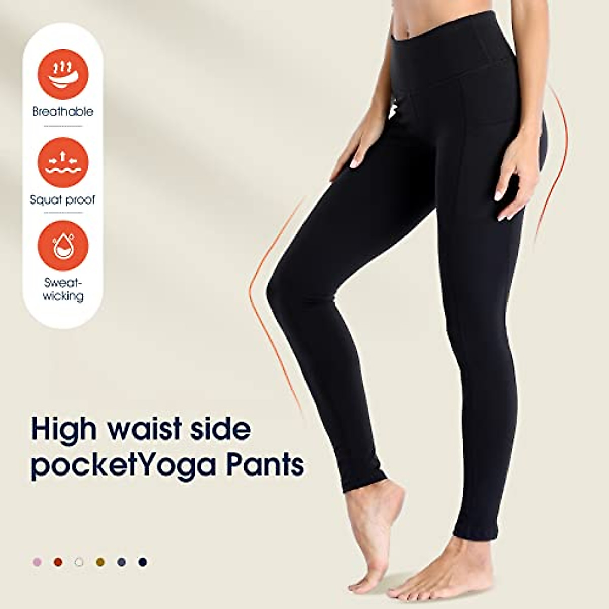 Occffy Workout Leggings for Women High Waisted Gym Legging Yoga Pants Tummy Control Pantalones de Mujer Black