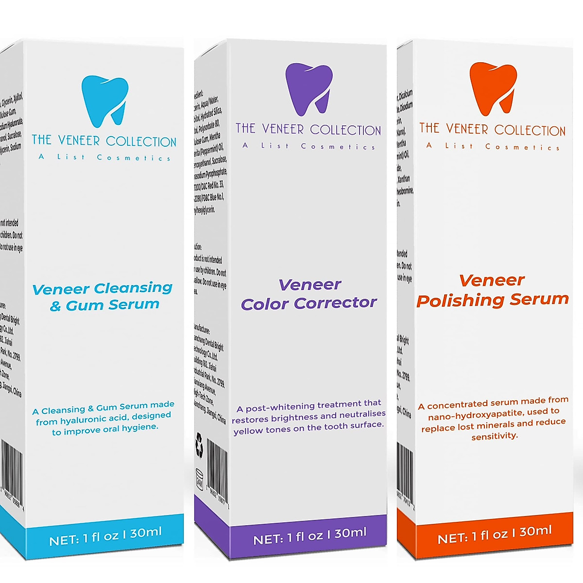 The Veneer Collection Maintenance & Whitening Kit, Whiten Veneers, Removes Stains, Porcelain Veneers, Composite Veneers