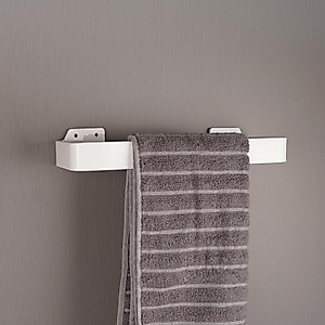 12.6Inches Hand Towel Holder, Self Adhesive Towel Rack for Bathroom Wall Mounted, Acrylic Towel Hanger (White)