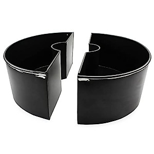 AuldHome Umbrella Planter for Patio Table with Umbrella Hole, Enamelware Half-Circle Planter Pots