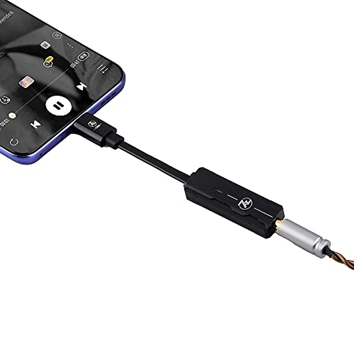 Linsoul 7HZ SEVENHERTZ 71 Portable Headphone Amplifier DAC Dongle with AK4377 Chip, High-End OCC Cable, Supports Android 5.1 and Above