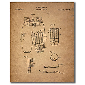 Football Patent Wall Art Prints - Set Of 6 Vintage Photos