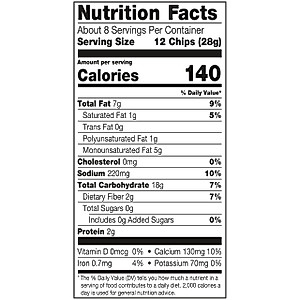 Late July Snacks, Garden Ranch Tortilla Chips, 7.8-oz. Bag