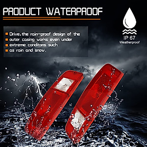 Tonsya For 1967-1972 Ford Styleside F100/250/350 TRUCK,1967-1974 Ford Econoline E100/200/300,1967-1977 Ford Bronco Rear Tail light housing Red housing