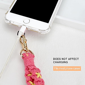 CHIWUTECH Boho Macrame Phone Wrist Strap, Cell Phone Lanyard with Tether Tab, Keychain Wristlet Charm, Anti-Loss Phone Chain