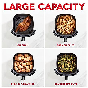 DASH Tasti-Crisp™ Electric Air Fryer Oven Cooker with Temperature Control, Non-Stick Fry Basket, Recipe Guide + Auto Shut Off Feature, 1000-Watt, 2.6Qt, Black