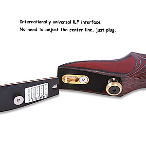 15 Inch ILF Bow Riser Wooden Bow Handle Recurve Bow Handle Takedown Bow Riser Right Handed for Archery Bow Targeting (Red)