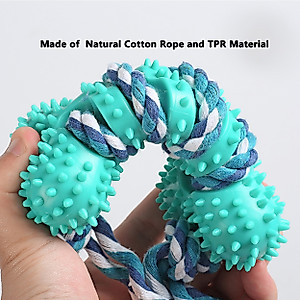AiduduPet Dog Rope Toys for Aggressive Chewers,Dog Toys Boredom and Stimulating,Dog Rope Toys Tug of War, Interactive Rubber Dog Toys for Dogs,Puppy Chew Toys for Teething, 100% Cotton & TPR