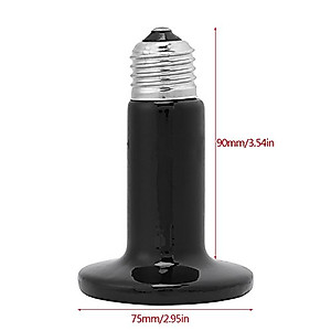 plplaaoo 110V Ceramic Heat Emitter,No Light Ceramic Heat Lamp, Infrared Ceramic Heating Lamps, Reptile Heat Bulb, Infrared Reptile Emitter Bulb for Reptile Pet Aquarium Brooder(75W)