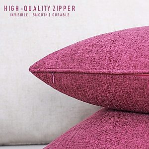 HPUK Decorative Throw Pillow Covers Set of 4 Couch Pillows Linen Cushion Cover for Couch Sofa Living Room, 18"x18" inches, Light Brown