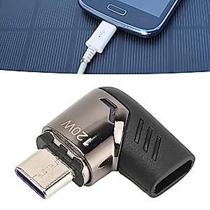 GOWENIC USB C Magnetic Adapter, Right Angle USB C Male to Female Adapter with 120W PD Fast Charge and 480Mbps Data Transfer Type C Adapter for Laptop
