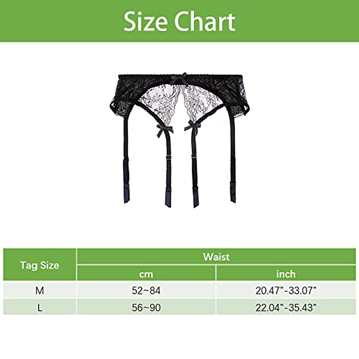 AWFOUGAR Sexy Lace Adjustable Garter Belt High Waisted Hollow Out Lace Suspender Garter Belts for Women