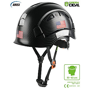 GREEN DEVIL Safety Helmet Hard Hat Adjustable Lightweight Vented ABS Work Helmet for Men and Women 6-Point Suspension ANSI Z89.1 Approved Ideal for Industrial & Construction