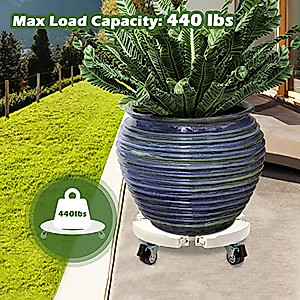 Nefish Plant Stand with Wheels Adjustable 15-21 Inches Plant Caddy with Dual Wheels Heavy Duty Rolling Plant Dolly Cart for Planters Plant Mover for Outdoor Indoor Potted Plant Trash Can Dolly